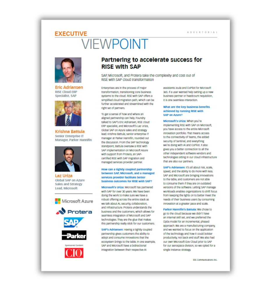 RISE with SAP | Solution and Migration | Protera